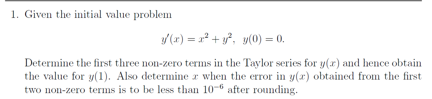 Solved Given the initial value | Chegg.com