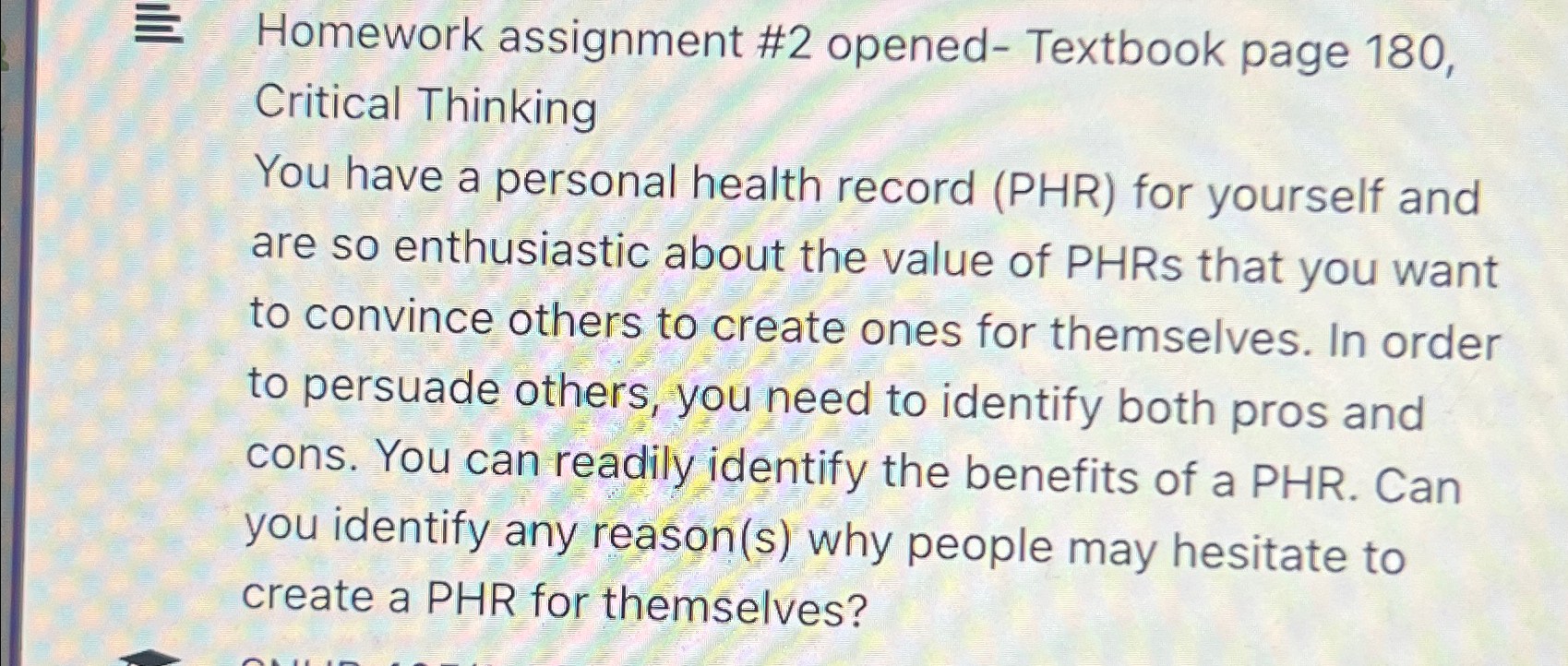 Solved Homework assignment #2 ﻿opened- ﻿Textbook page 180, | Chegg.com