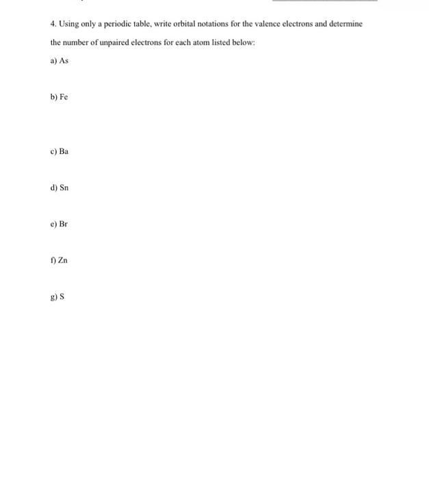 Solved 1. Using only a periodic table, write the complete | Chegg.com