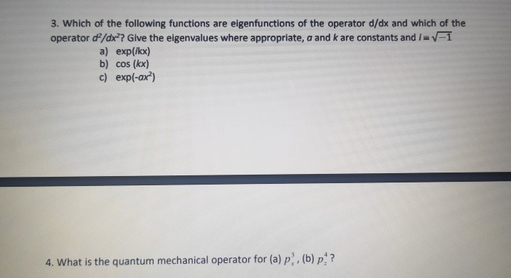 Solved 3. Which of the following functions are | Chegg.com