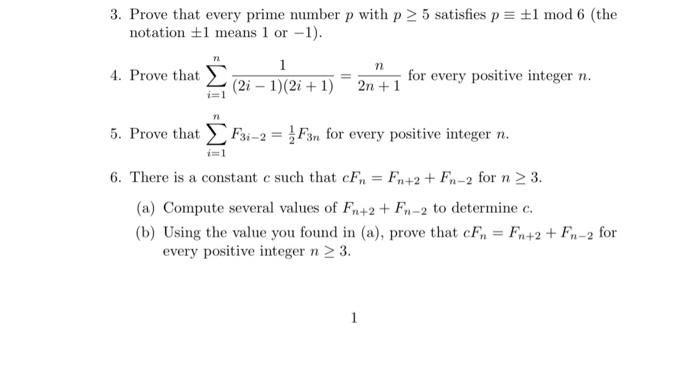 Solved 3. Prove that every prime number p with p≥5 satisfies | Chegg.com