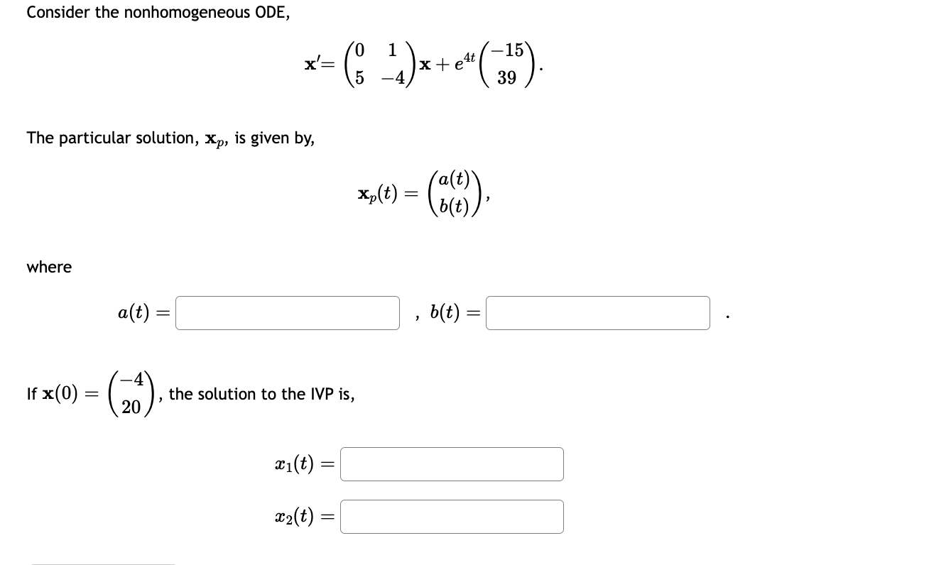 Consider the nonhomogeneous | Chegg.com