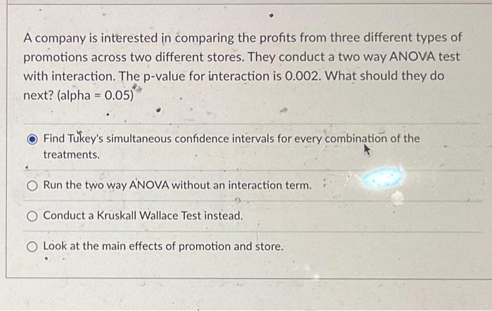 Solved A company is interested in comparing the profits from | Chegg.com