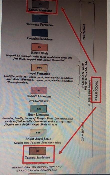 Identify the Paleozoic sedimentary rock layers on a | Chegg.com