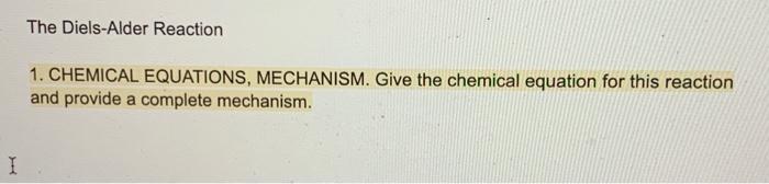 Solved 1. CHEMICAL EQUATIONS, MECHANISM. Give the chemical | Chegg.com