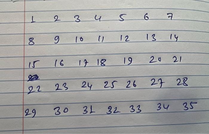 Solved 1234567 891011121314 15161718192021 22232425262728 | Chegg.com