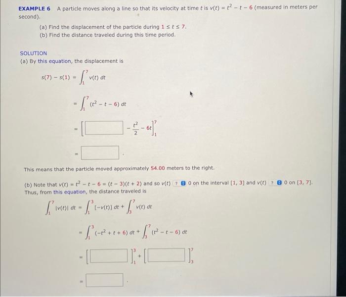 Solved EXAMPLE 6 A particle moves along a line so that its | Chegg.com