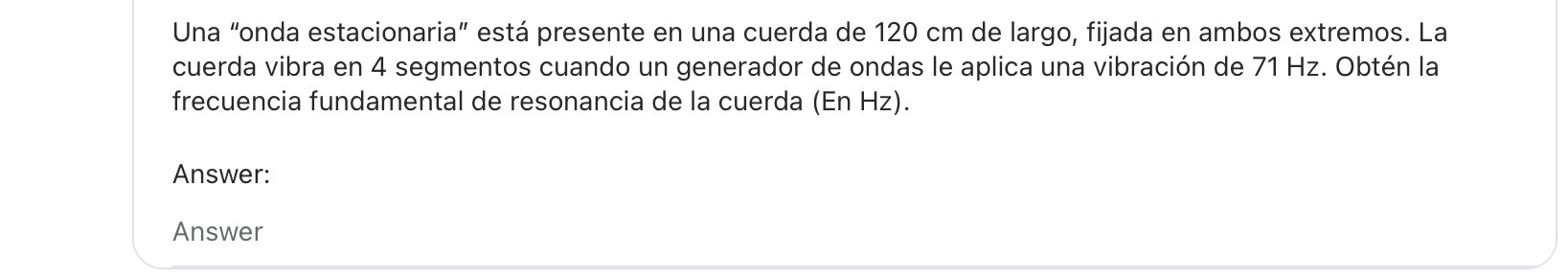 Solved Una "onda estacionaria" está ﻿presente en una cuerda | Chegg.com