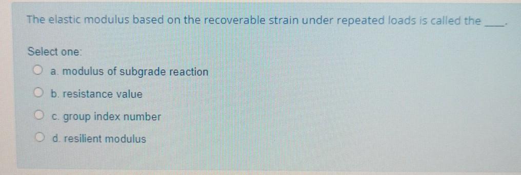 Solved The elastic modulus based on the recoverable strain | Chegg.com
