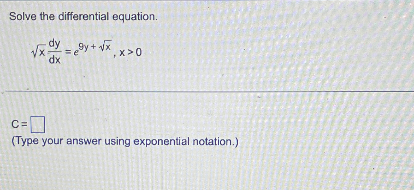 Solved Solve the differential | Chegg.com