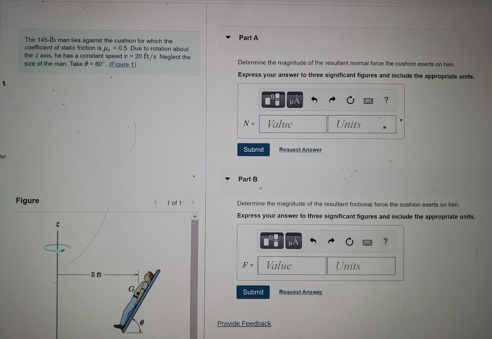 Solved The 145-lb man lies against the cushion for which the | Chegg.com
