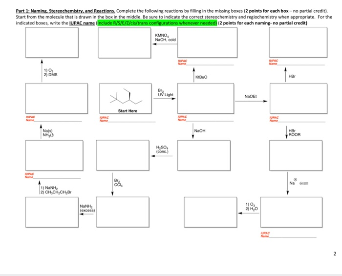 Solved Part 1: Naming. Stereochemistry, and Reactions. | Chegg.com
