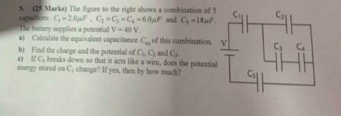 Solved 5. (25. Marks) The figure to the right shows a | Chegg.com