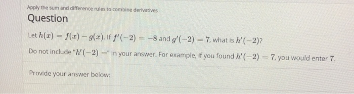Solved Apply the sum and difference rules to combine | Chegg.com