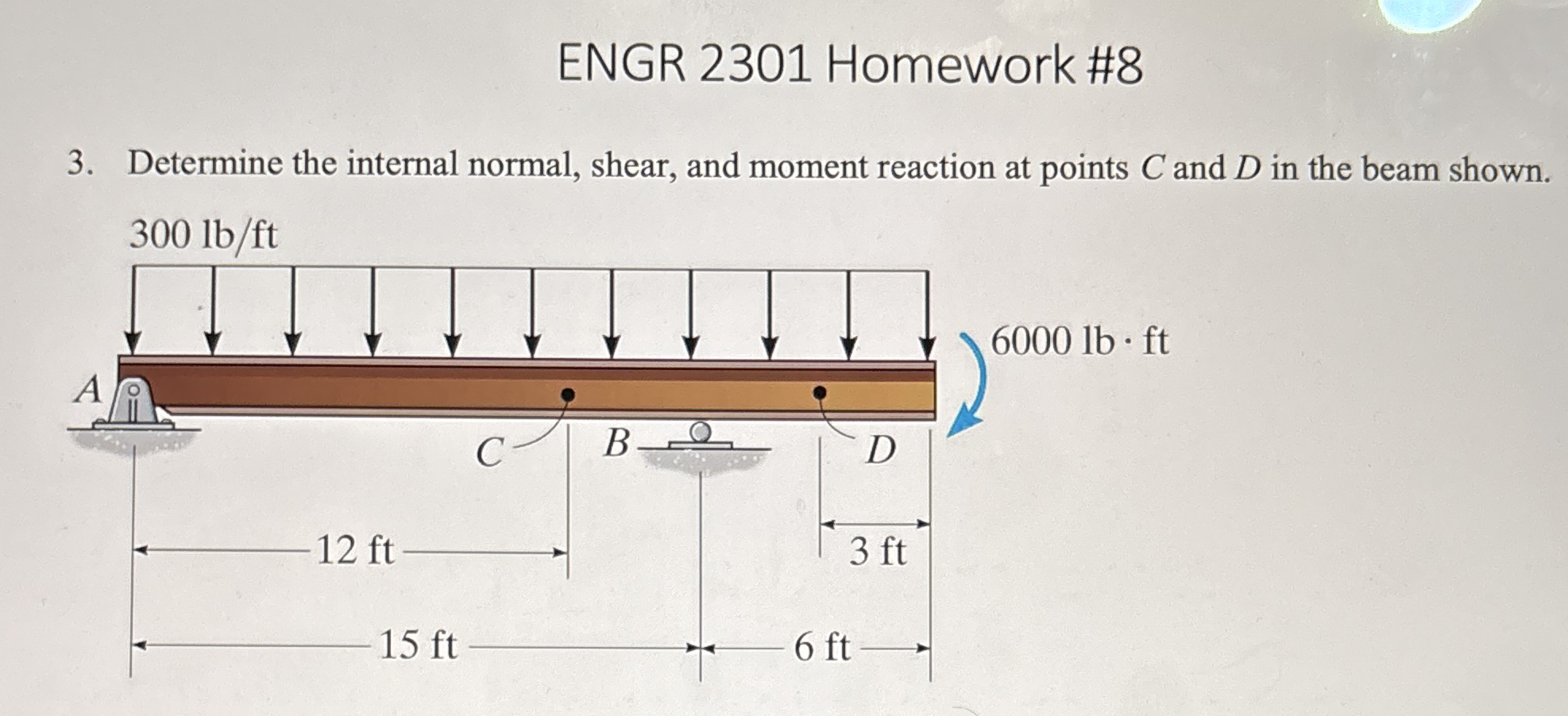 Solved ENGR 2301 ﻿Homework #83. ﻿Determine the internal | Chegg.com
