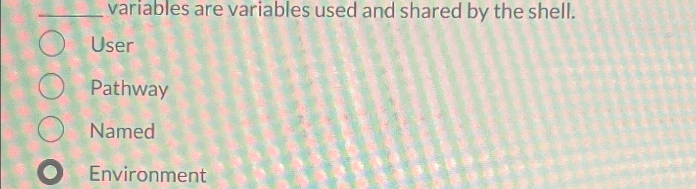 Solved variables are variables used and shared by the | Chegg.com