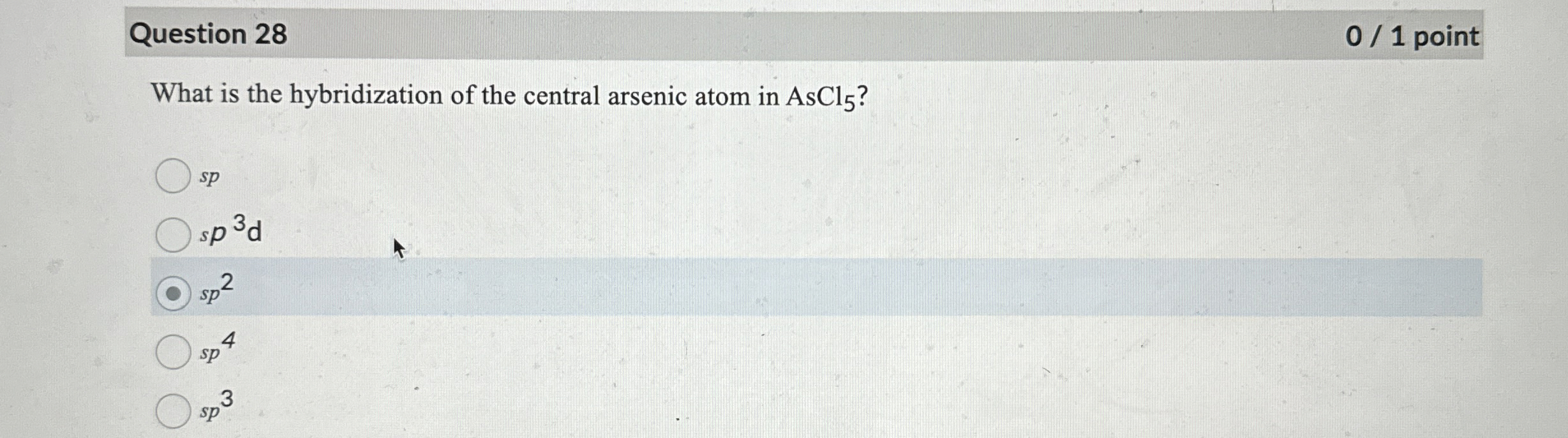 Solved Question 28What is the hybridization of the central | Chegg.com