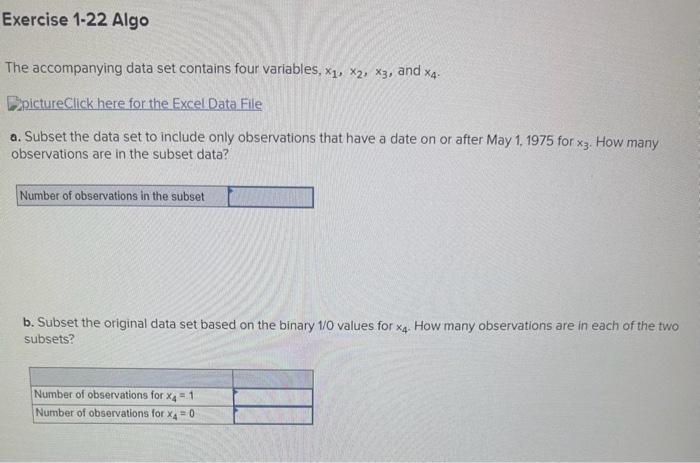 Solved The accompanying data set contains four variables, | Chegg.com
