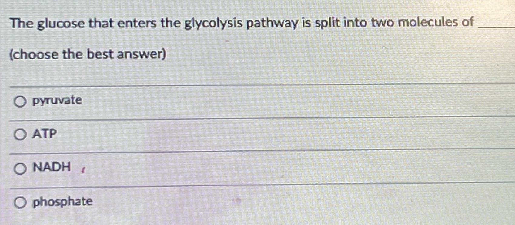 Solved The glucose that enters the glycolysis pathway is | Chegg.com