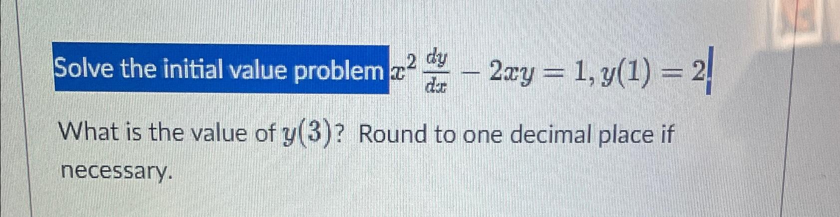 Solved Solve the initial value problem | Chegg.com