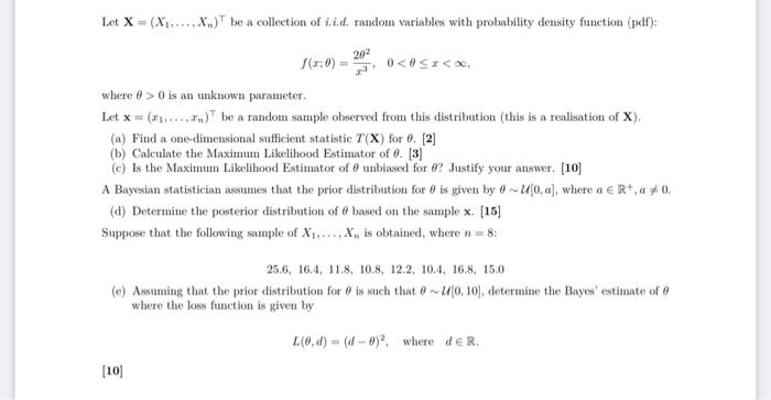 Solved Let X=(X1,…,Xn)⊤ be a collection of i.i.d. random | Chegg.com
