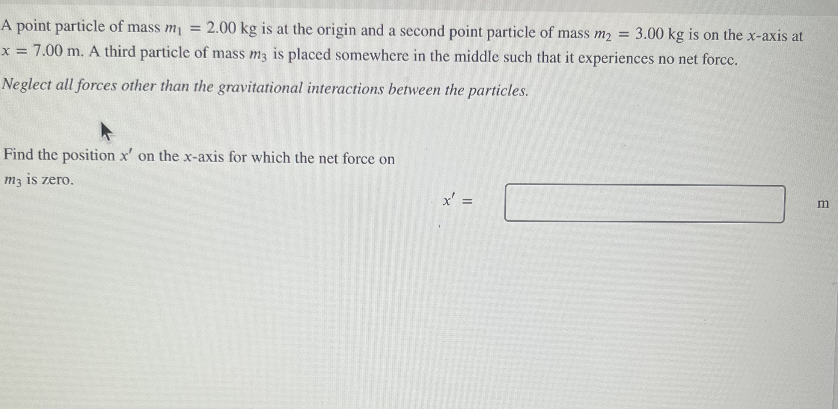 Solved A point particle of mass m1=2.00kg ﻿is at the origin | Chegg.com