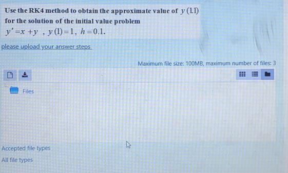 Solved Use the RK4 method to obtain the approximate value of | Chegg.com