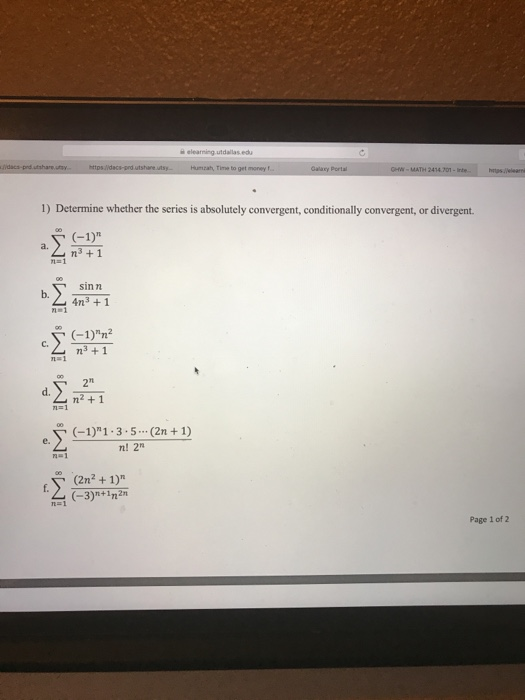 Solved Determine whether the series is absolutely | Chegg.com