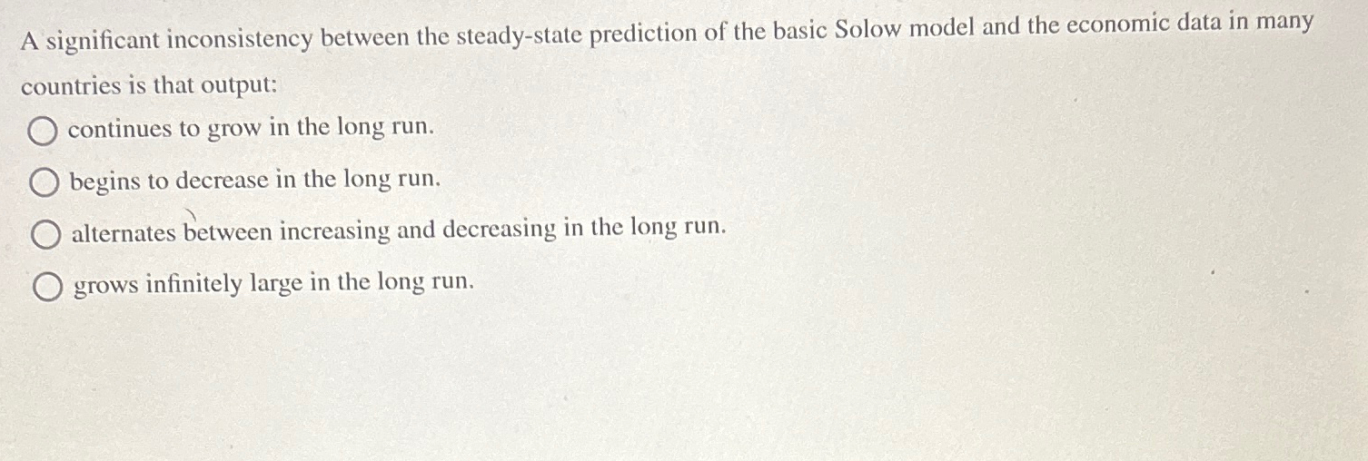 Solved A significant inconsistency between the steady-state | Chegg.com