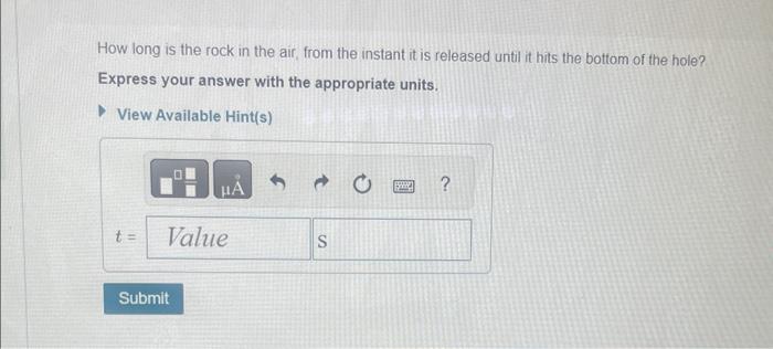 Solved A rock is tossed straight up from the ground with a | Chegg.com