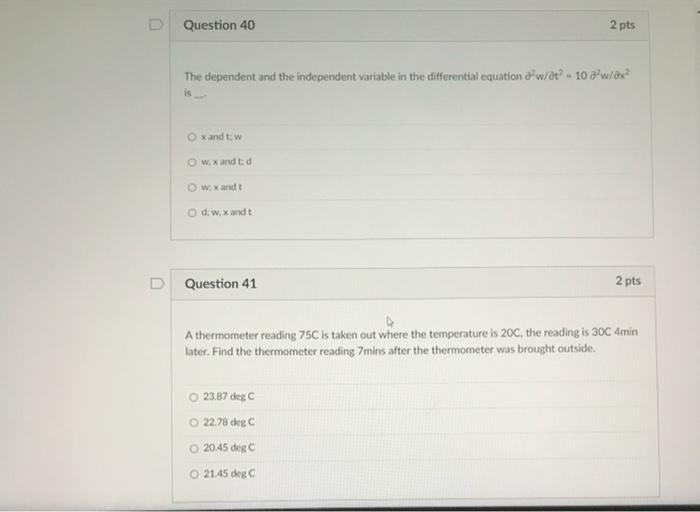Solved Question 40 2 pts The dependent and the independent | Chegg.com