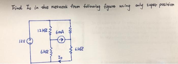 Solved Find \\( I_{0} \\) in the network from following | Chegg.com