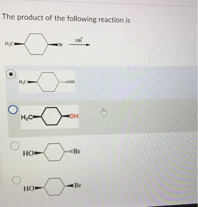 Solved The product of the following reaction is H3C OH | Chegg.com