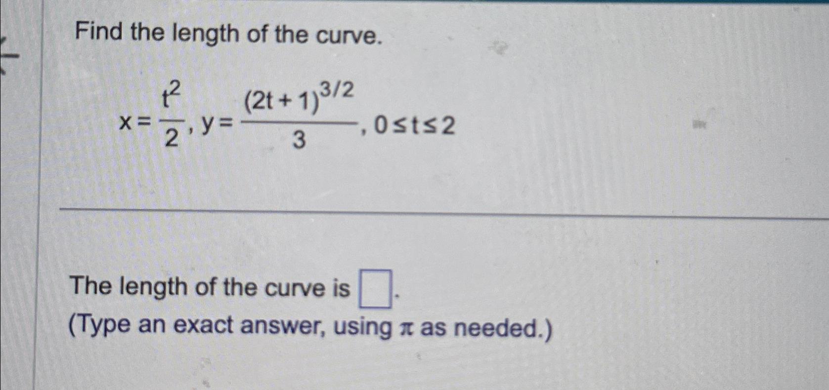 Solved Find the length of the | Chegg.com