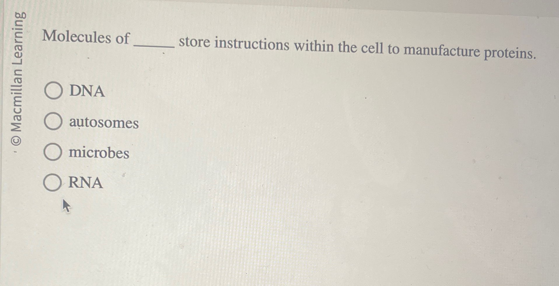 Solved Molecules of ﻿store instructions within the cell to | Chegg.com