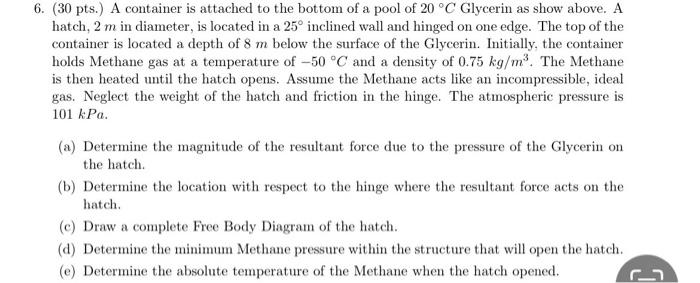 Solved 6. (30 pts.) A container is attached to the bottom of | Chegg.com