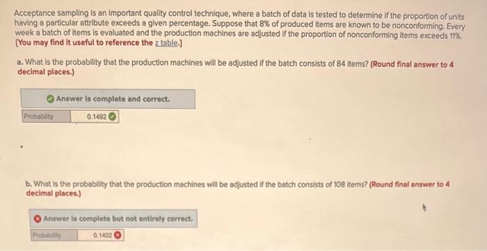 Solved Acceptance sampling is an important quality control | Chegg.com