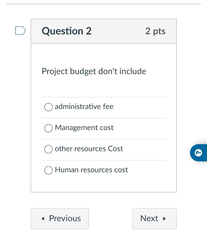 Solved Question 22 ﻿ptsProject budget don't | Chegg.com