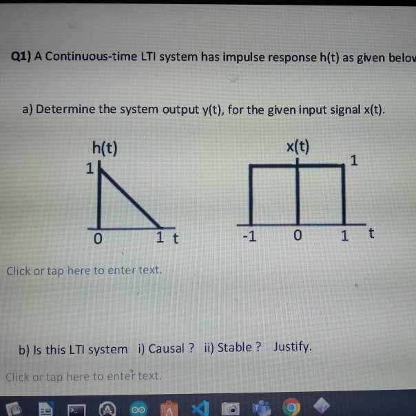 Solved Q1) A Continuous-time LTI system has impulse response | Chegg.com