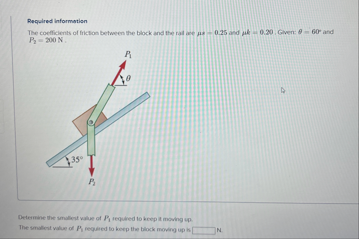 Solved Required informationThe coefficients of friction | Chegg.com