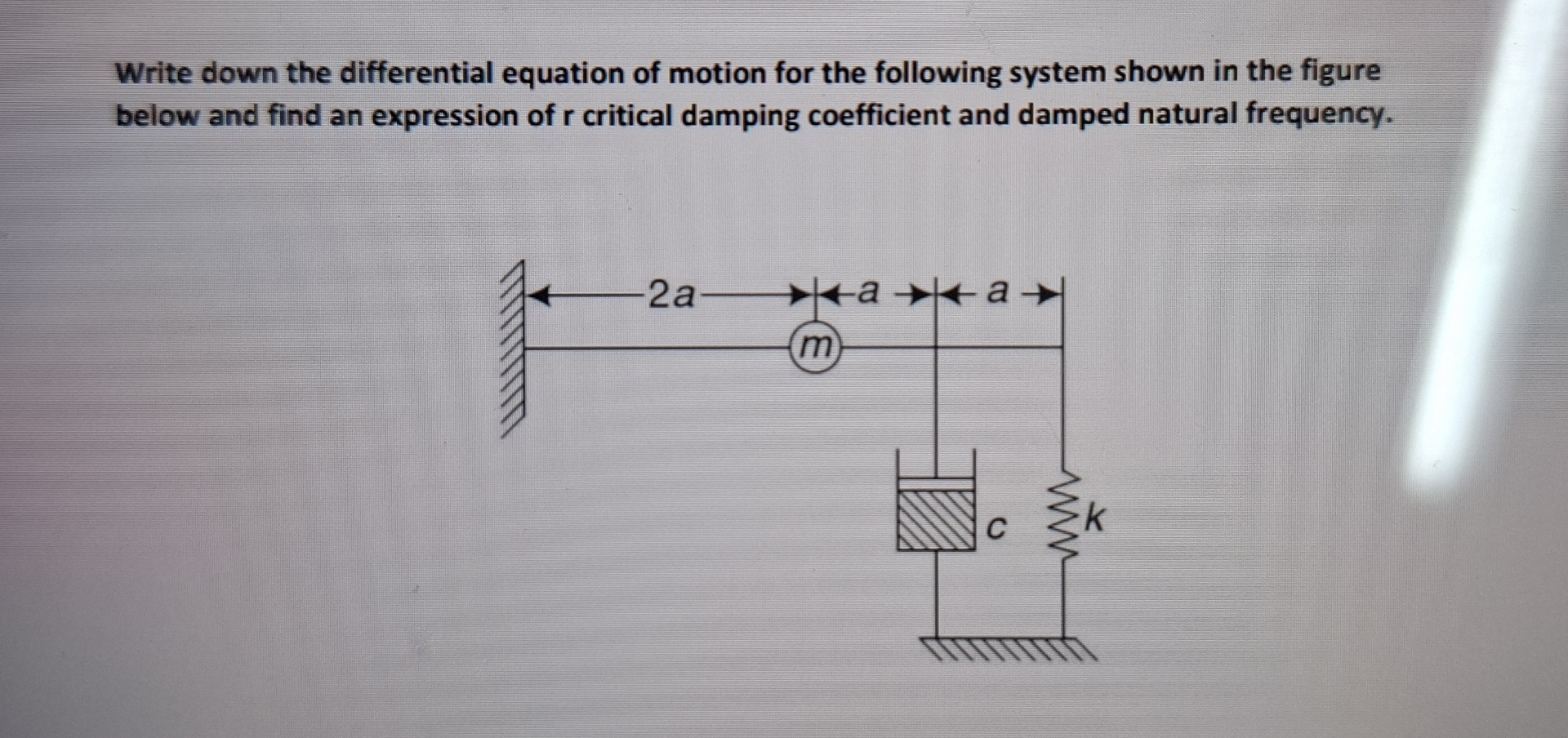 Solved Write down the differential equation of motion for | Chegg.com