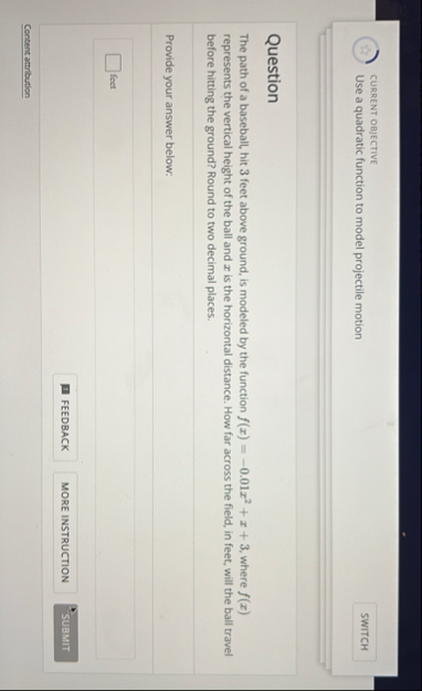 Solved CURRENT OBJECTIVEUse a quadratic function to model | Chegg.com