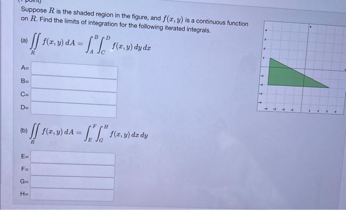 Solved Suppose R is the shaded region in the figure, and | Chegg.com