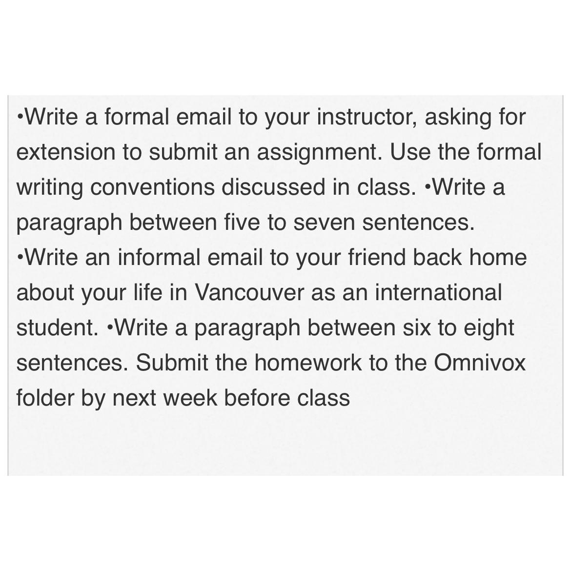 Solved -Write a formal email to your instructor, asking for | Chegg.com