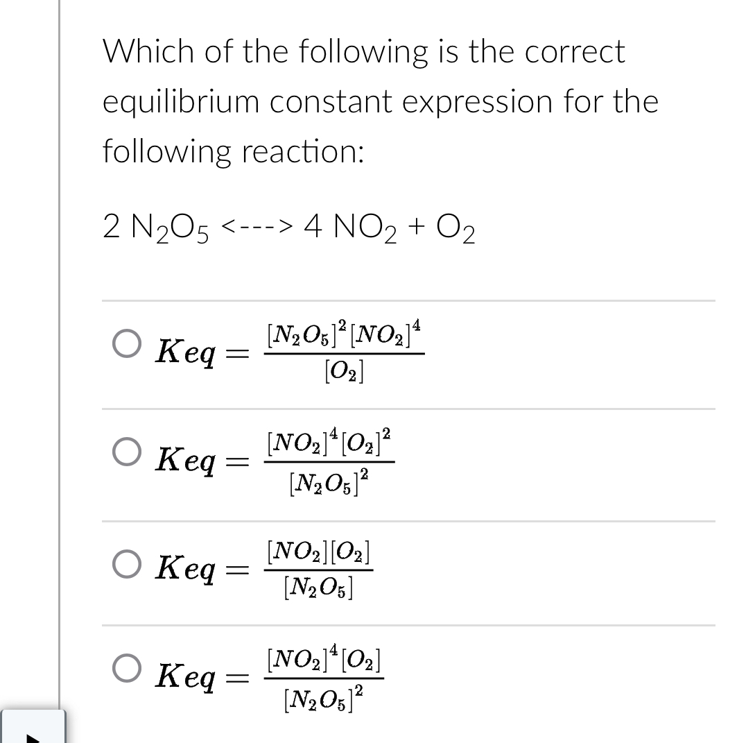 Solved Which of the following is the correct equilibrium | Chegg.com