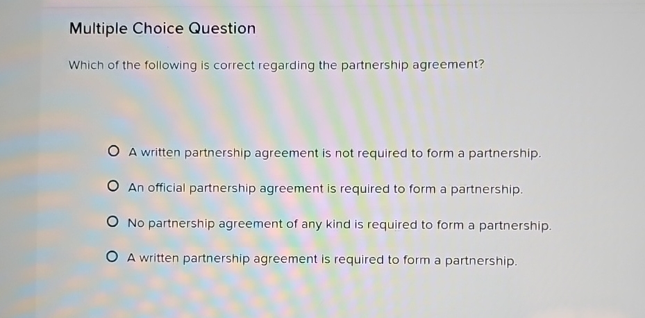 Solved Multiple Choice QuestionWhich of the following is | Chegg.com