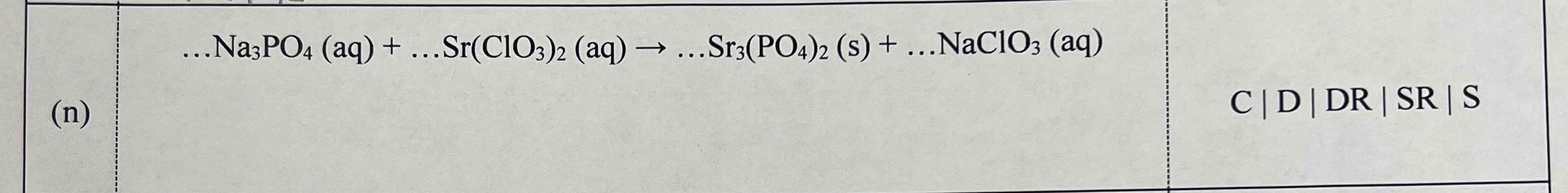 Solved (n) ﻿Determine whether each reaction is Combistion | Chegg.com
