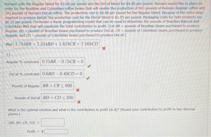 Solved A Linear Programming Computer Package Is Needed 