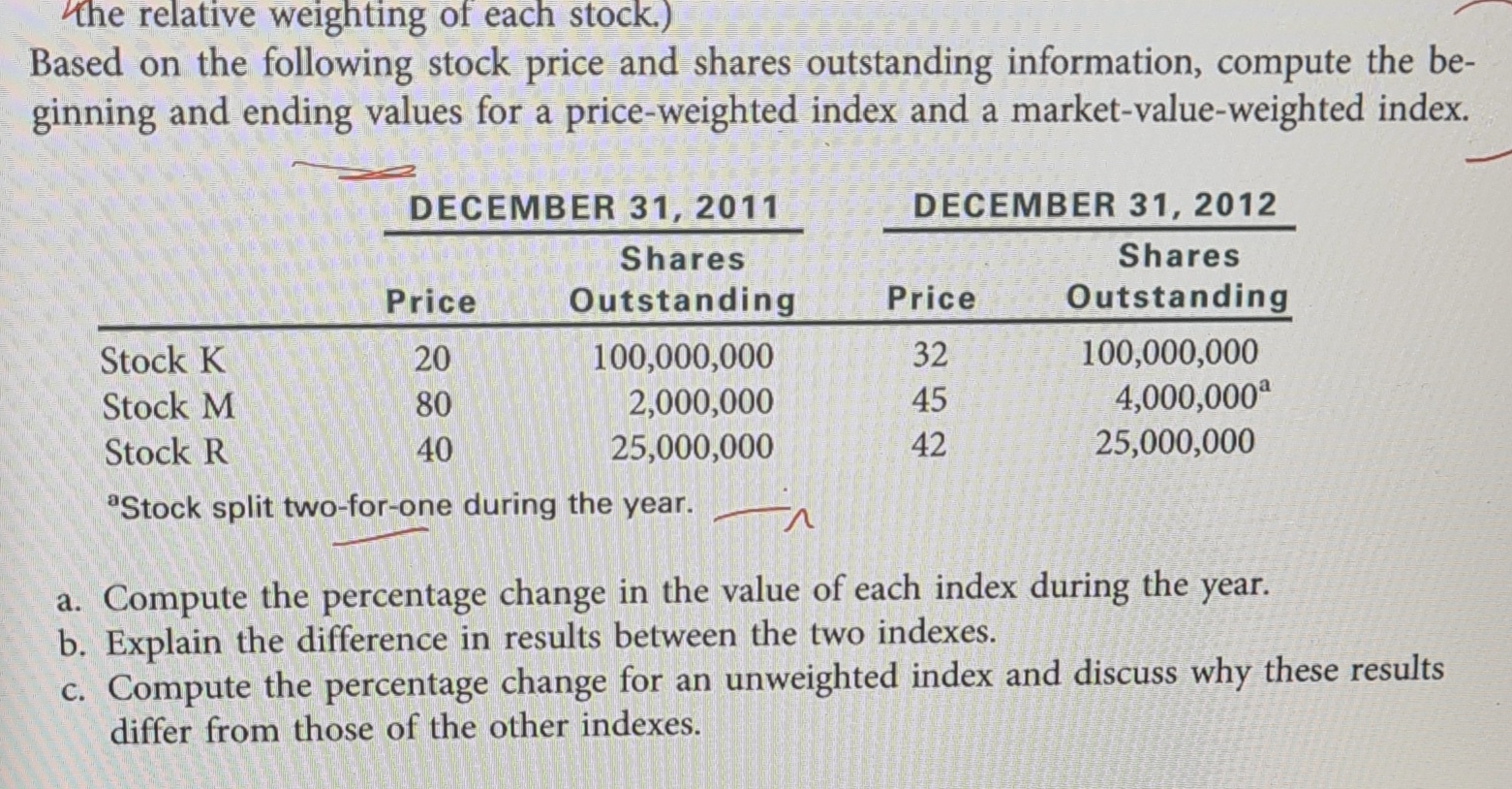 the relative weighting of each stock.)Based on the | Chegg.com