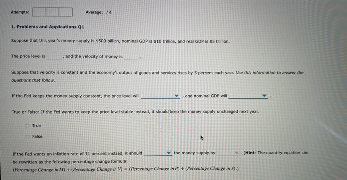 Solved Attempts: Average: 14 1. Problems and Applications Q1 | Chegg.com